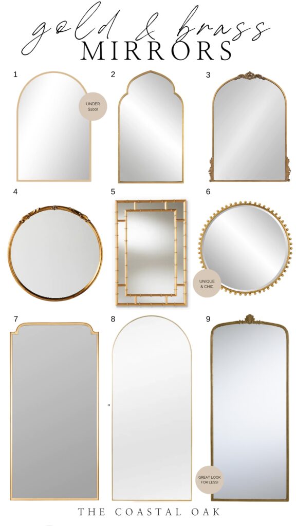 The Best Gold Mirrors | The Coastal Oak