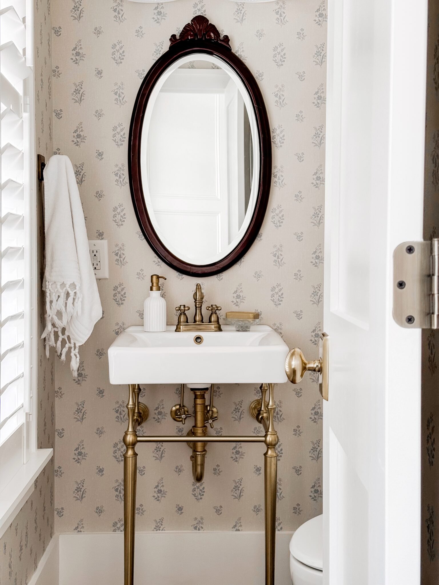 Powder Room with Console Sink | The Coastal Oak